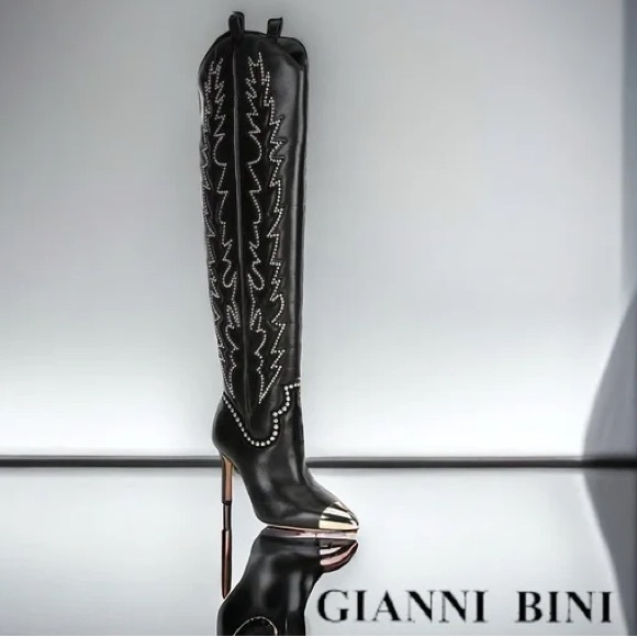 Gianni Bini | Shoes | Gianni Bini Katerina Leather Studded Over Knee ...